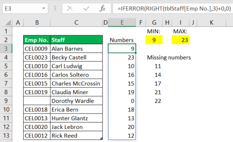 How to List Missing Numbers In a Sequence - CrispExcel Training & Consulting